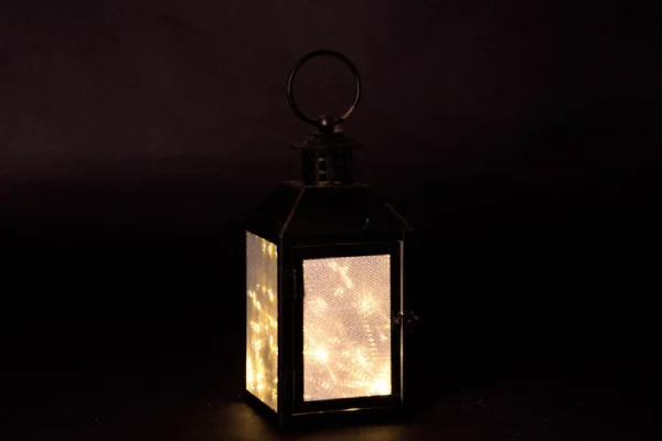 Crni LED Starinski Fenjer – Classy Vibe